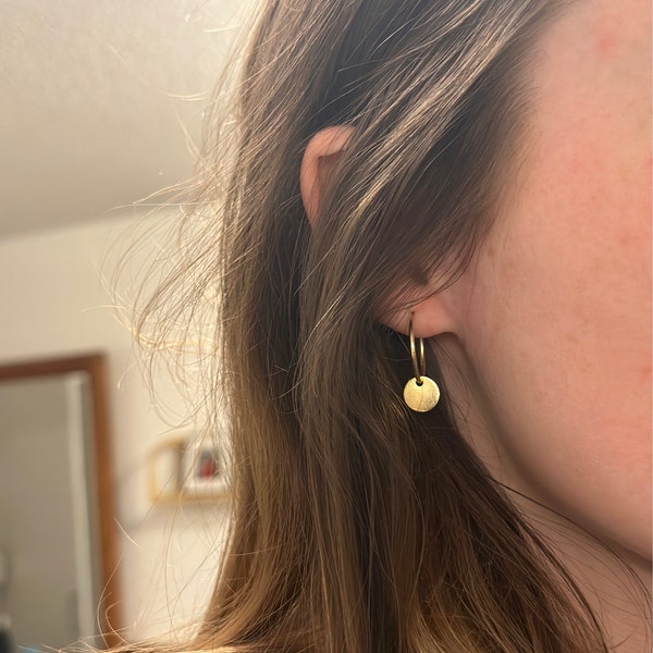 Gold Coin Hoop Earrings - Gold Filled Earrings - Gold Hoops - Gift for ...