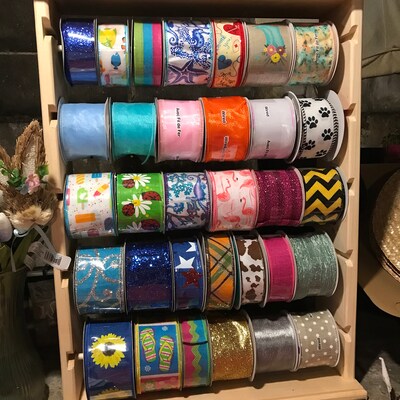 Double Size Ribbon Rack Store Display Holds Approx 300-500 4-5 Inch ...