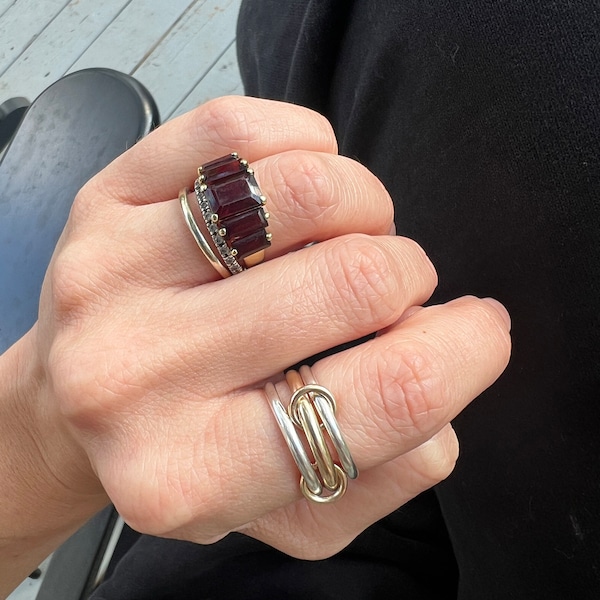 Two-tone Interlocking Ring: 14K Gold Fill & Sterling Silver (R2) - Etsy