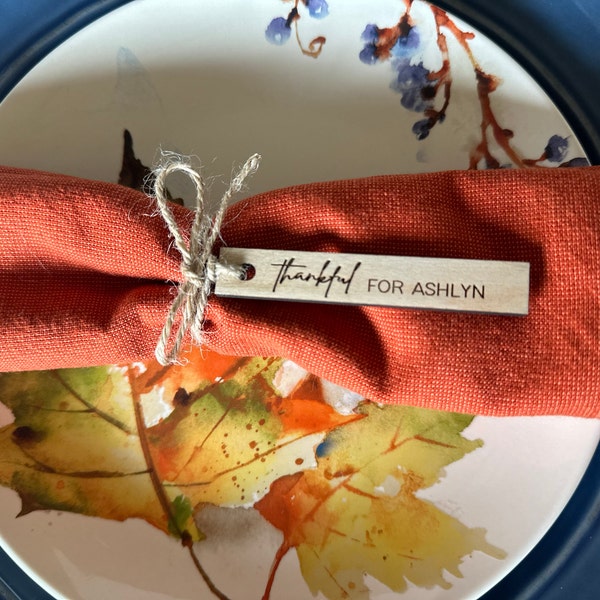 Thanksgiving Napkin Tags, Thankful, Thanksgiving Table Decor, Thankful ...