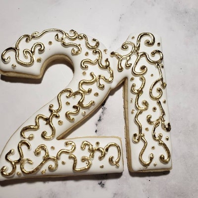 21 or Twenty One or Twenty First Number Cookie Cutter and Fondant ...