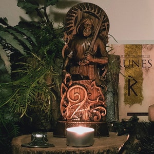 Freyr Statue, Norse Gods, Wood Carving Altar Heathen Asatru Viking God ...
