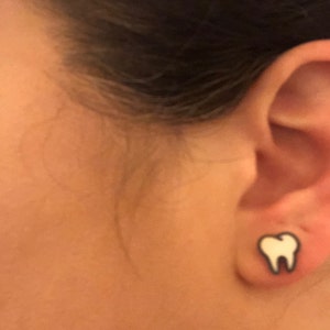 Tooth Stud Earrings, Tooth Jewelry, Teeth Earrings, Teeth Jewelry ...