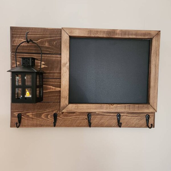 Chalkboard Key Holder, Rustic Key Holder, Chalkboard , Rustic Wood ...