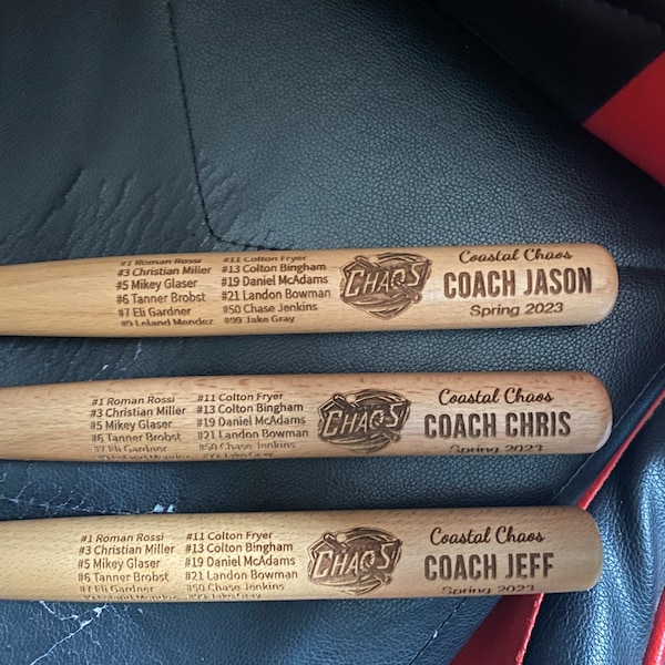 Engraved Miniature Maple Baseball Bat: Coach Keepsake Gift - Etsy
