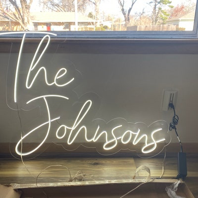 Custom Neon Sign Light, Wedding Sign, Wedding Tag Sign, Last Name Light ...