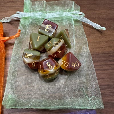 Pine Cone and Feather Wisps Dnd Dice Set, Polyhedral Dice, D&D Dice ...