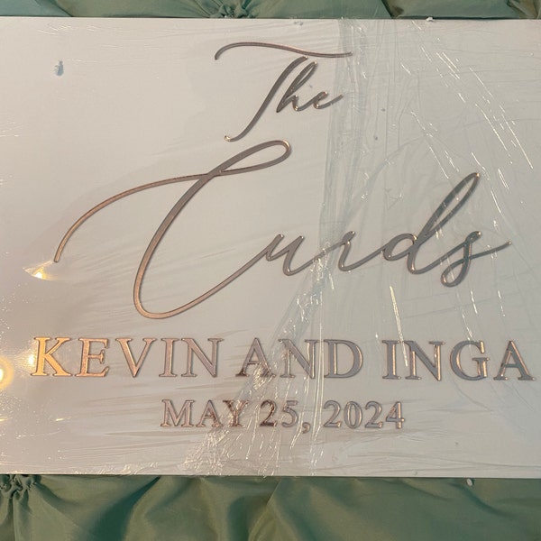 Personalized Gold Welcome Sign, Last Name Welcome Sign, Wedding Welcome ...
