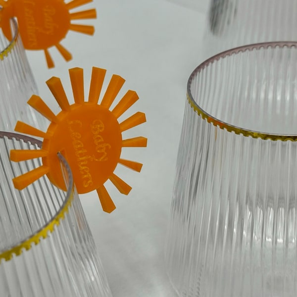 Personalized Sun Tags, Custom Drink Charms, Boho Sun Party Decor, Here ...