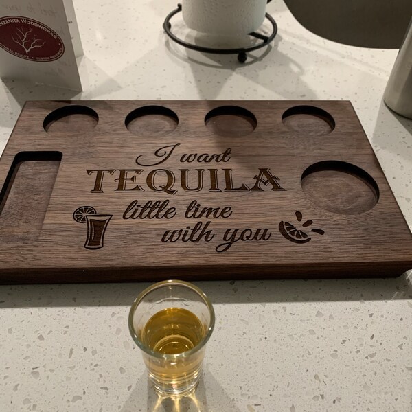 Tequila and Mezcal Drink Flight Board Gift for Home Bar Personalized ...