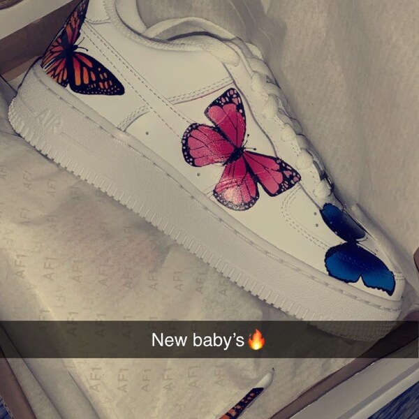 Hand Painted Custom Air Force 1 Low Fire Flame AF1 Customized Made to ...