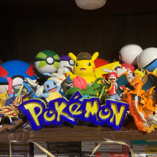 Pokemon Video Game Logo Sign (man Cave, Game Room, Shelf, Wall, Decor ...