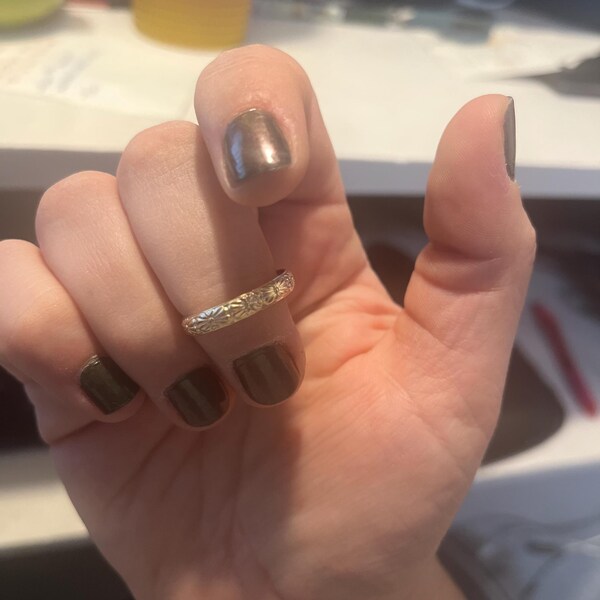 14k Gold Filled Texture Ring 3.8mm Width ZP-166 - Etsy