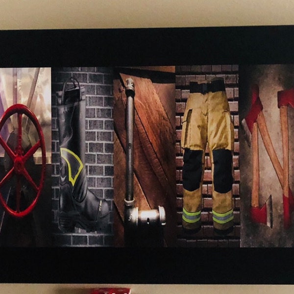 Firefighter Letter Art, Firefighter, Firefighter Wife, Fireman, Gift ...