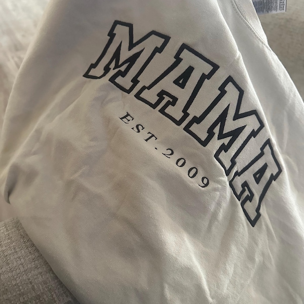 Personalized Last Name Embroidered Sweatshirt With Est Date, Custom ...