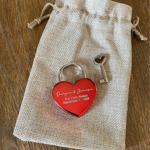 Engraved Heart Love Lock With Key Travel Bridge Love Locks for ...
