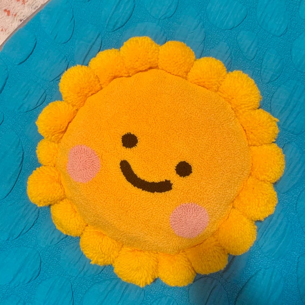 Punch Needle Sun Pillow, Nursery Decoration Baby Sunny Pillow Handmade ...
