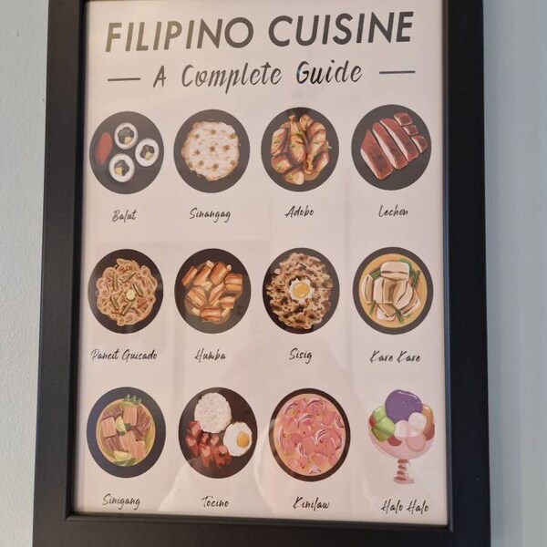 Filipino Food Art Print, Filipino Cuisine Wall Art, Philippines Food ...