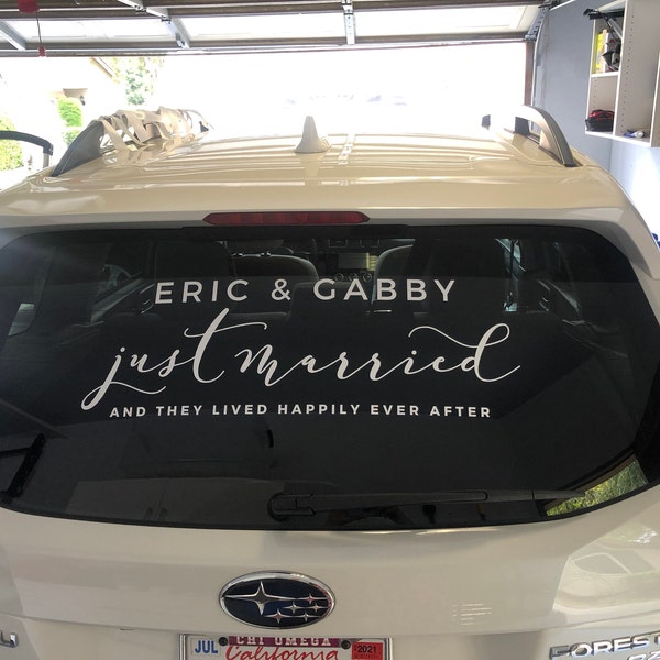 Custom Just Married Sticker Vinyl Decal for Wedding Car Decoration ...