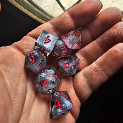 Death's Rebuke Dice Set for Dnd 7 Piece Sharp Edge Resin Dice Set ...