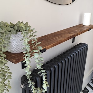 Solid Wood Radiator Shelf With Brackets Rustic Narrow Shelf for Hallway ...
