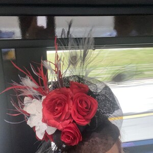 Tia Large Bright Red Fascinator, Royal Wedding Hat, Kentucky Derby Hat ...