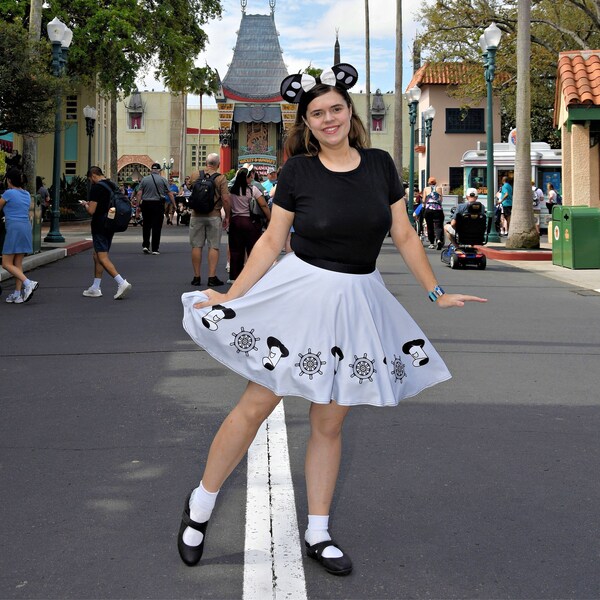 Steam up Your Style With 'the Steamboat' Mickey Skater Skirt - Etsy