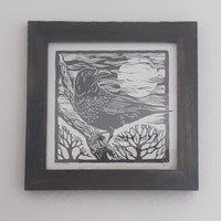 Starling Linocut Print, Original Linoprint, Bird Art, British Wildlife ...