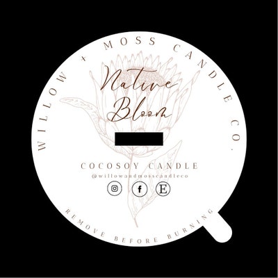 Editable Candle Label, Modern Style Candle Label, Customisable Label ...