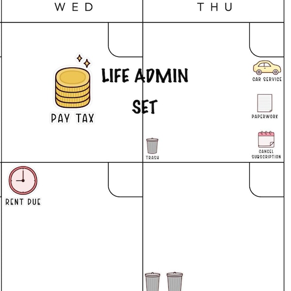 Life Admin Digital Stickers, Finances, Reminders, Daily Tasks, Digital ...