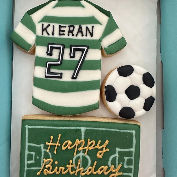 Personalised Football Fan Birthday Biscuits, Gift for Football Fan ...