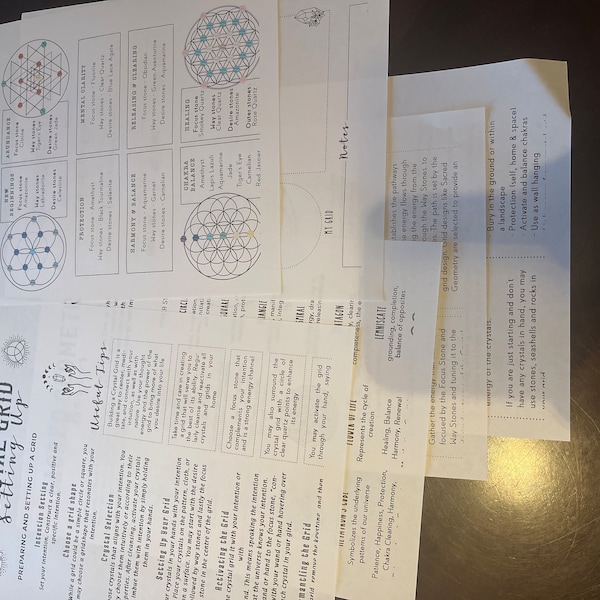 Crystal Grids Guide Printable, Grimoire Pages for Beginners, Baby Witch ...