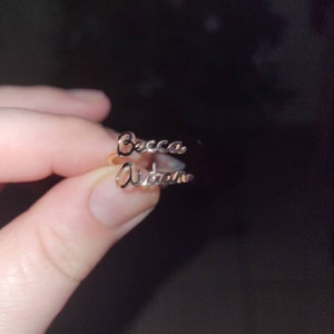 Double Name Ring Two Name Ring in Sterling Silver Gold and - Etsy