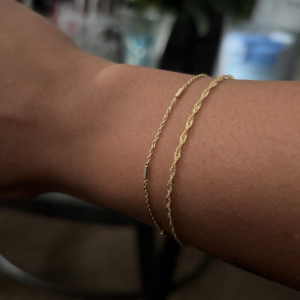 Two Delicate Bracelets Set, Dainty Bracelet Set, Two Minimalist ...