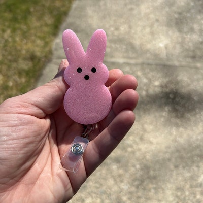 Marshmallow Easter Bunny Badge Easter Badge Reel Cute Badge Bunny Badge ...