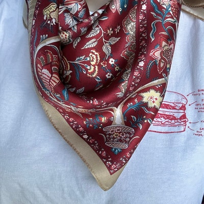 Classic Mens Silk Scarf, Small Silk Scarf Square, 100% Silk Neckerchief ...