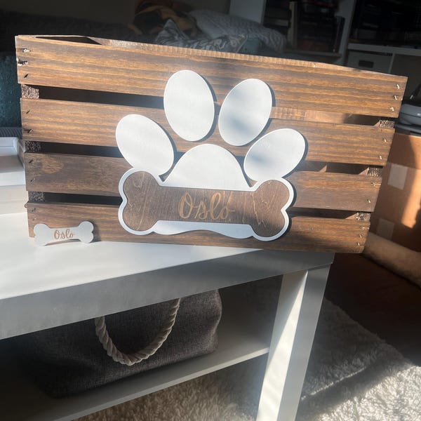Large Personalized Dog Toy Basket Gift for Dog Lover Personalized Dog ...
