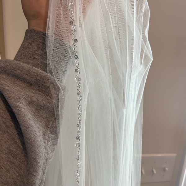 Wedding Veil, 1 Layer Wedding Veil, Fingertip Veil, Bridal Veil, Light ...