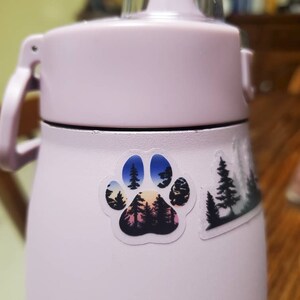 Mini 1 Sunset Paw Print Vinyl Sticker Clear Sticker Animal Lover Dog ...