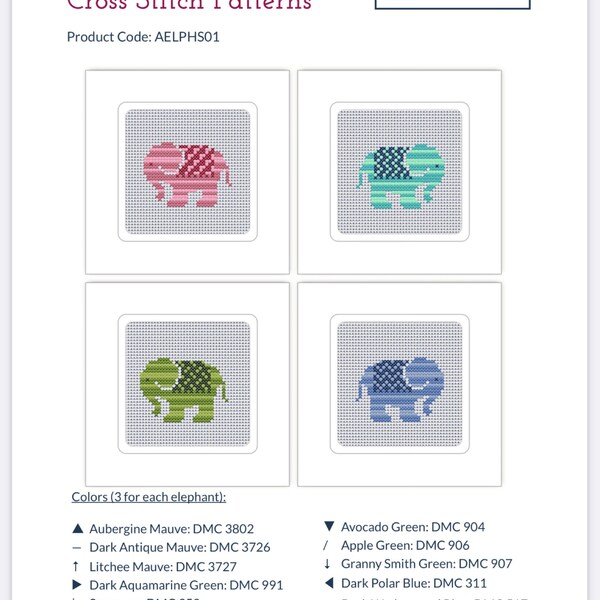 4 Mini Owl Cross Stitch Patterns in Blue, Pink, Green, and Turquoise - Etsy