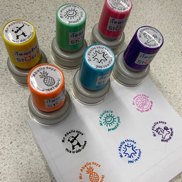 Personalized 6pcs/set Teacher Stamp, Custom Teacher Self Inking Stamps ...