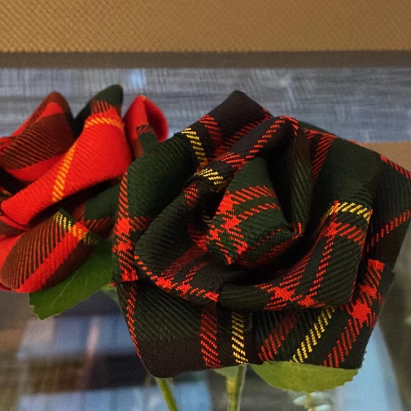 Love of Scotland Tartan Stem Rose - Etsy