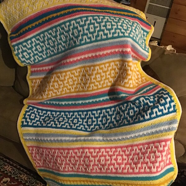 Diamondback Blanket - Overlay Mosaic Crochet Pattern - Etsy