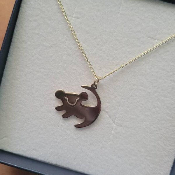 Gold Minimalist Simba Necklace, Leo Necklace,14k Gold Simba Pendant ...