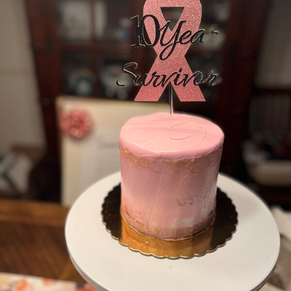 Breast Cancer Survivor Cake Topper, Cancer Fighter Celebration Topper ...