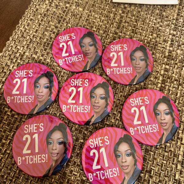 CUSTOM BIRTHDAY BUTTONS | 21st Birthday Button | Birthday Party Favors ...