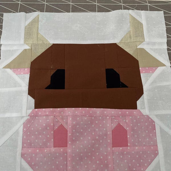 Set of 4 Farm Animals Quilt Block Patterns: Chicken, Cow, Pig, and Barn ...