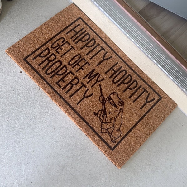 Hippity Hoppity Get off My Property, Funny Doormat, Go Away Funny ...