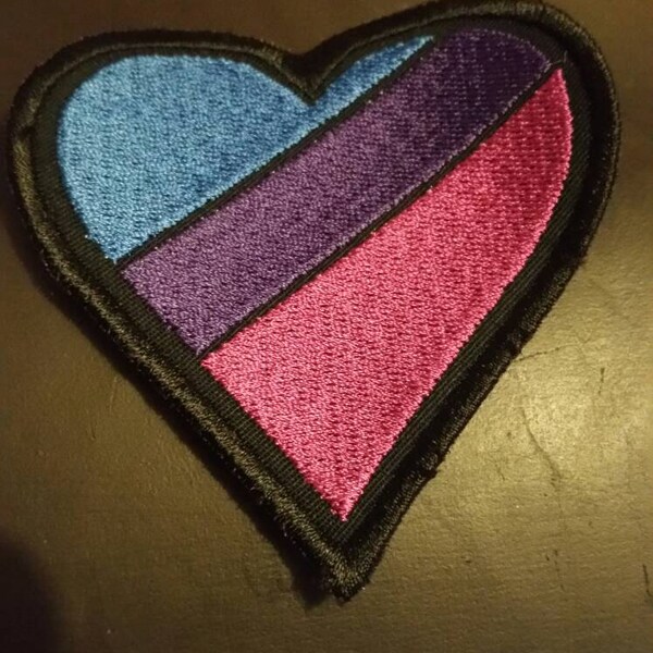 Bisexual Bi Pride Rainbow Flag Heart Embroidered Patch Badge - Etsy