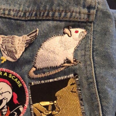 Fancy Albino White Rat Iron on Patch - Etsy